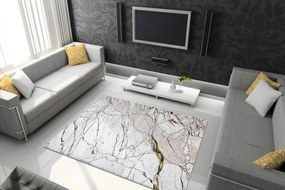 Dywany Łuszczów Kusový koberec Gloss 529A 53 3D mramor ivory/beige ROZMĚR: 140x190