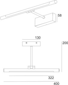 LED Koupelnové osvětlení zrcadla MIRROR LED/6W/230V 4000K IP44 40 cm černá