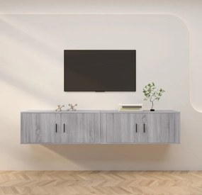 vidaXL Nástěnné TV skříňky 2 ks 100 x 34,5 x 40 cm [3188367] Barva: bílá s vysokým leskem