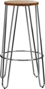 Barová stolička z jilmového dřeva ve stříbrné barvě/v přírodní barvě (výška sedáku 75 cm) District – Premier Housewares