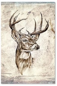 Obraz na plátně Deer Beige Vintage - 70x100 cm