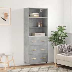 Skříň highboard betonově šedá 69,5x34x180 cm kompozitní dřevo