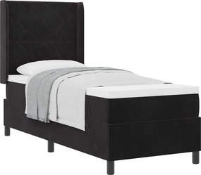 Postel s boxspringem s čelo Černá 80 x 200 cm samet 3342034