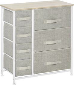 HOMCOM Komoda s 7 Úložnými Kapsami z netkané textilie - 63,5x30x71 cm Šedá | Aosom