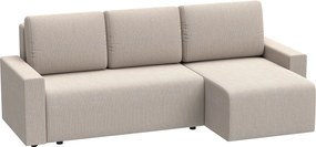 HOMCOM rozkládací rohová pohovka L, 3místná s otočnou chaise – béžový umělý semiš | Aosom