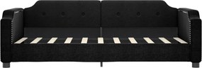 Válenda s přistýlkou černá 90 x 190 cm textil 3197646