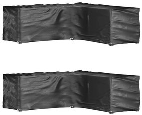 Plachty na zahradní nábytek tvar L 2 ks 16 oček 285x285x90 cm 3155374