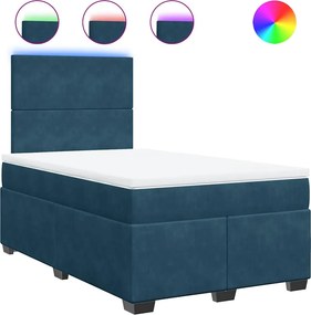 Box spring postel s matrací modrá 120 x 190 cm samet 3293156