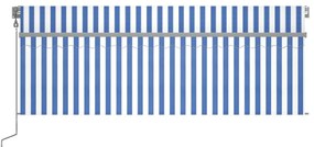Automatická zatahovací markýza s roletou 4,5 x 3 m modrobílá,  3069446