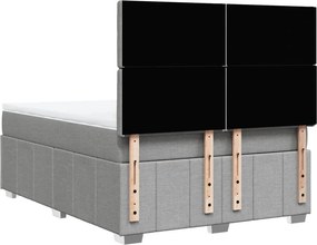 Box spring postel s matrací světle šedá 140 x 200 cm textil 3291705