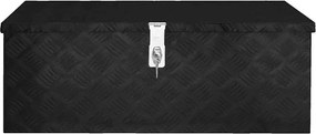 Úložný box černý 80 x 39 x 30 cm hliník 152253