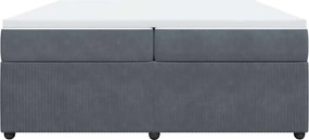 Box spring postel s matrací tmavě šedá 200x200 cm samet 3285663