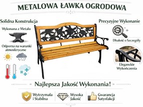 Tomido Lavička zahradní parková dřevěná kovová s opěradlem 26570