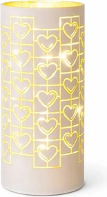 LED vánoční svícen na stůl srdce, 20 × 8 cm, skleněný