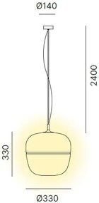 Quadrifoglio Group K13SPE0P00-007 Afra, bílé závěsné svítidlo z opálového matného skla, 1xE27, průměr 33cm