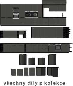 ARIA pe | dolní skříňka 80 ZL 1S dřezová | 80 cm | PREMIUM BOX | černá/šedá grafit