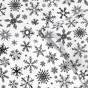 Goldea vánoční bavlněné ložní povlečení - sněhové vločky 140 x 200 a 70 x 90 cm