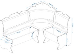 Rohová lavice KOMFORT