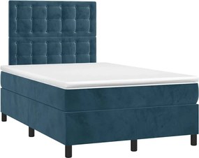 Box spring postel s matrací tmavě modrá 120x190 cm samet 3270023