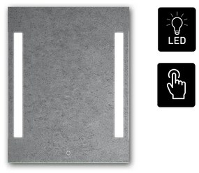 Zrcadlo do koupelny s dvěma LED pruhy - 70 x 90 cm se senzorem - Lumina Senzor LED
