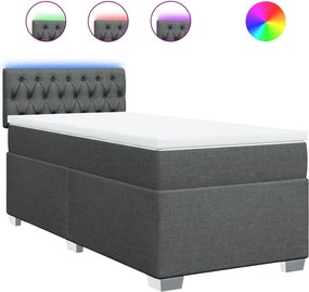 Box spring postel s matrací tmavě šedá 80 x 200 cm textil 3288023
