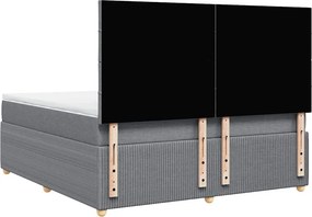 Box spring postel s matrací světle šedá 180 x 200 cm textil 3292135