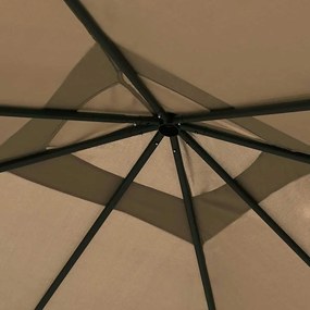 Altán s krytými sloupky 3 x 3 x 2,6 m taupe 160 g/m² 313606