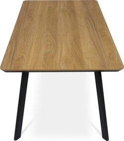 Autronic Jídelní stůl, 180x90x76 cm, MDF deska s dýhou odstín dub, kovové nohy, černý lak HT-533 OAK