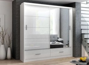 Casarredo - Komfort nábytek Šatní skříň MAURINO 203 s osvětlením, bílá