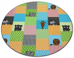 Kulatý dětský koberec ZOO Zvířátka vícebarevný Rozměr: průměr 100 cm