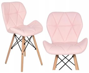 Jídelní židle EKO růžová - skandinávský styl
