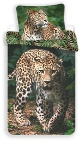 Jerry Fabrics Bavlněné povlečení Leopard green, 140 x 200 cm, 70 x 90 cm