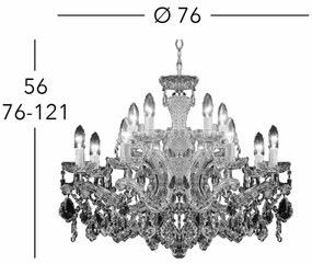 Kolarz 3149.88+4.3.KoT - Křišťálový lustr MARIA LOUISE 12xE14/40W/230V 24K zlato