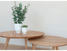 Massive home | Konferenční stolek kulatý, dub, barva přírodní dub, kolekce Orbetello, rozměr 70 cm