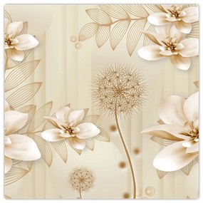 Obraz - Kompozice zlatých květin (30x30 cm)