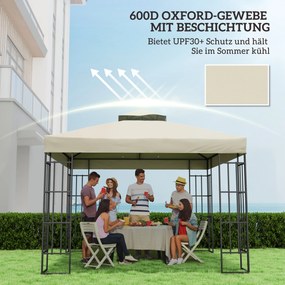 Náhradní střecha pro altán Outsunny 3 x 3 m, voděodolná střecha altánu, dvojitá náhradní pokrývka pro zahradní altán, vyrobená z Oxfordské tkaniny, 3…