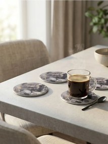 Sinsay - Podtácky s mramorovým vzorem 4 pack - černá