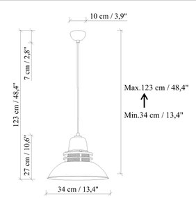 Lustr na lanku TIBET 1xE27/40W/230V oranžová
