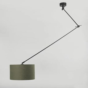 Závěsná lampa černá se stínidlem 35 cm zelená nastavitelná - Blitz I.
