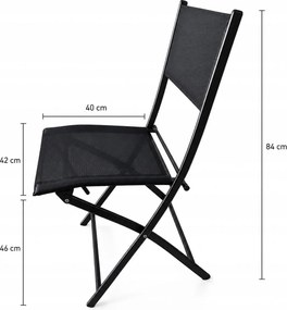 TRENDIE Balkonový set nábytku - stolek s průměrem 50 cm + 2 židle