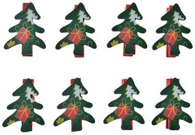 Set 8ks malý dřevěný kolíček se stromkem - 3*1*4 cm