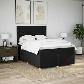 Box spring postel s matrací černá 160x200 cm textil 3293626