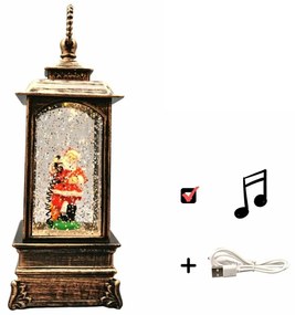 Vánoční svítící LED dekorace - lucerna s melodiemi, Santa Claus