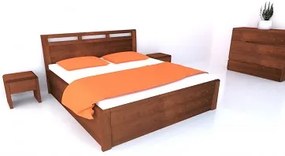 Dřevěná postel z masivu Postelia BREMA Buk postel s úložným prostorem 200x200cm - bukové dvoulůžko o šíři masivu 4 cm