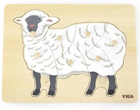 Viga Dřevěná montessori vkládačka - ovce