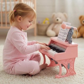 Costway Mini klávesnice s 25 klávesami a stojanem na noty a mikrofonem Dětské