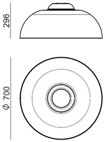 Stilnovo Demì, designové stropní svítidlo, 33W LED 3000K stmívatelné phase-cut, prům. 70cm