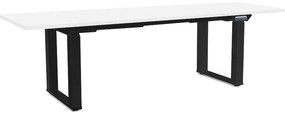 Výškově nastavitelný stůl OfficeTech Strong 240 x 80 cm, černá podnož, bílá