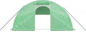 Skleník s ocelovým rámem zelený 64 m² 16 x 4 x 2 m 3188067