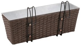 Balkonové závěsné ratanové truhlíky sada 2 ks, 50 cm, hnědé - Default Title